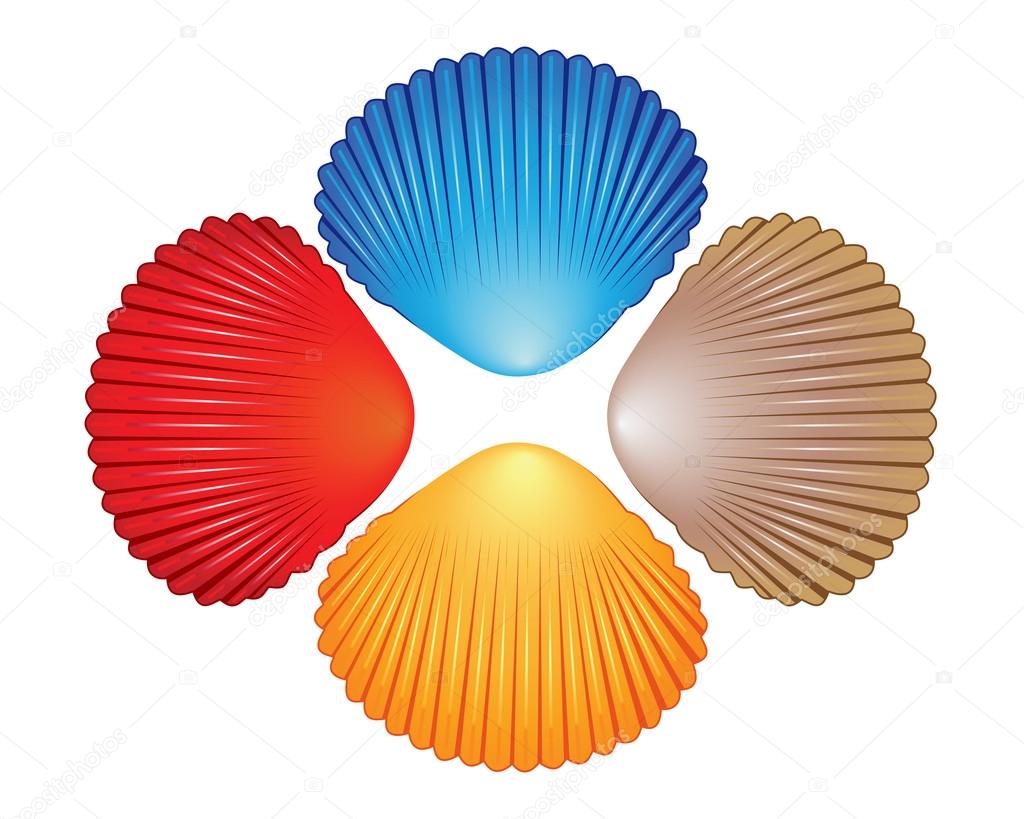 Four different colored seashells Stock Illustration by ©mayboro1964 ...