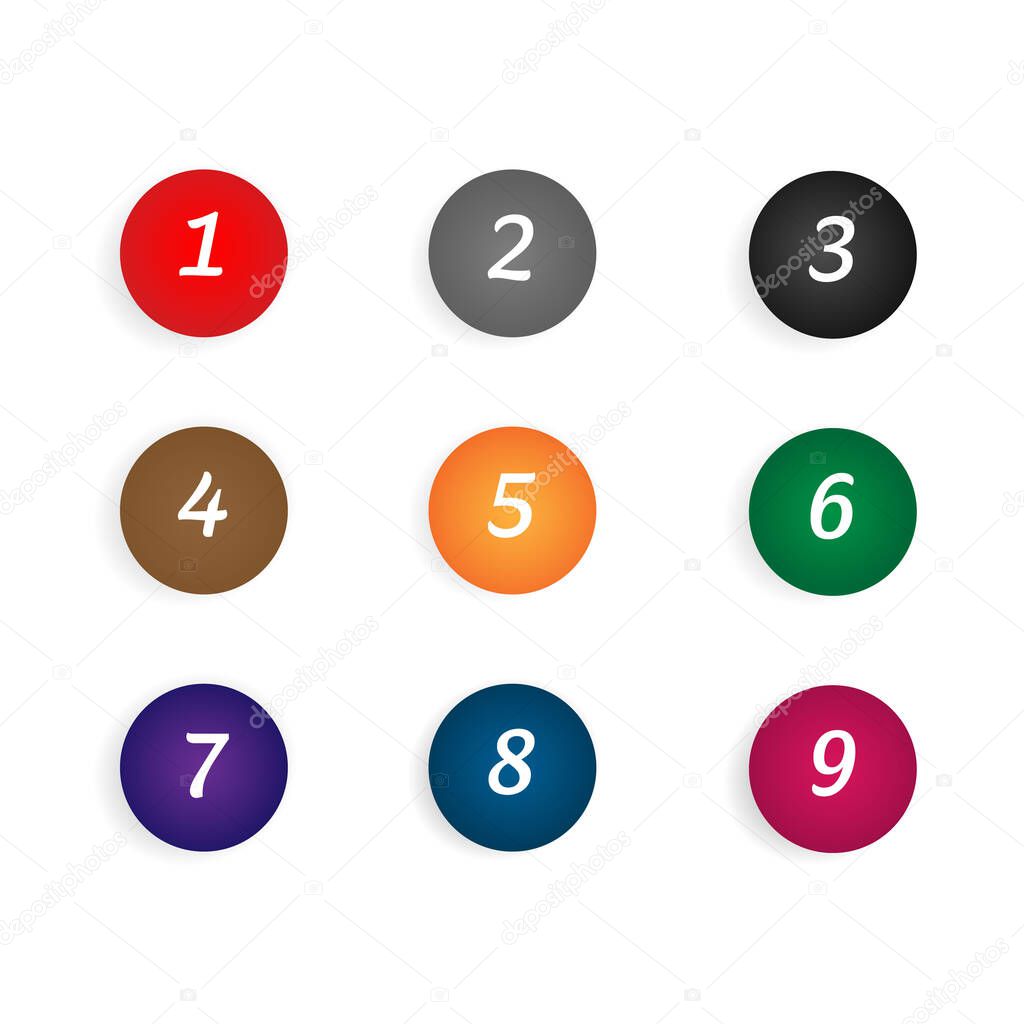 Icono de marcador de bala con número 1 a 12 para infografía ... Icono de marcador de bala con número 1 a 12 para infografía ...