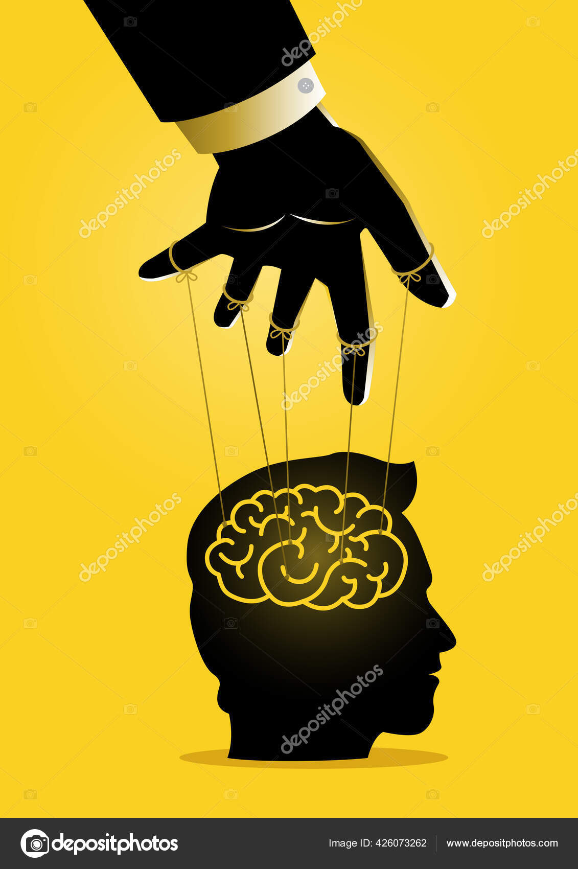 Illustration Puppet Master Controlling Mans Mind Stock Vector Image by ...