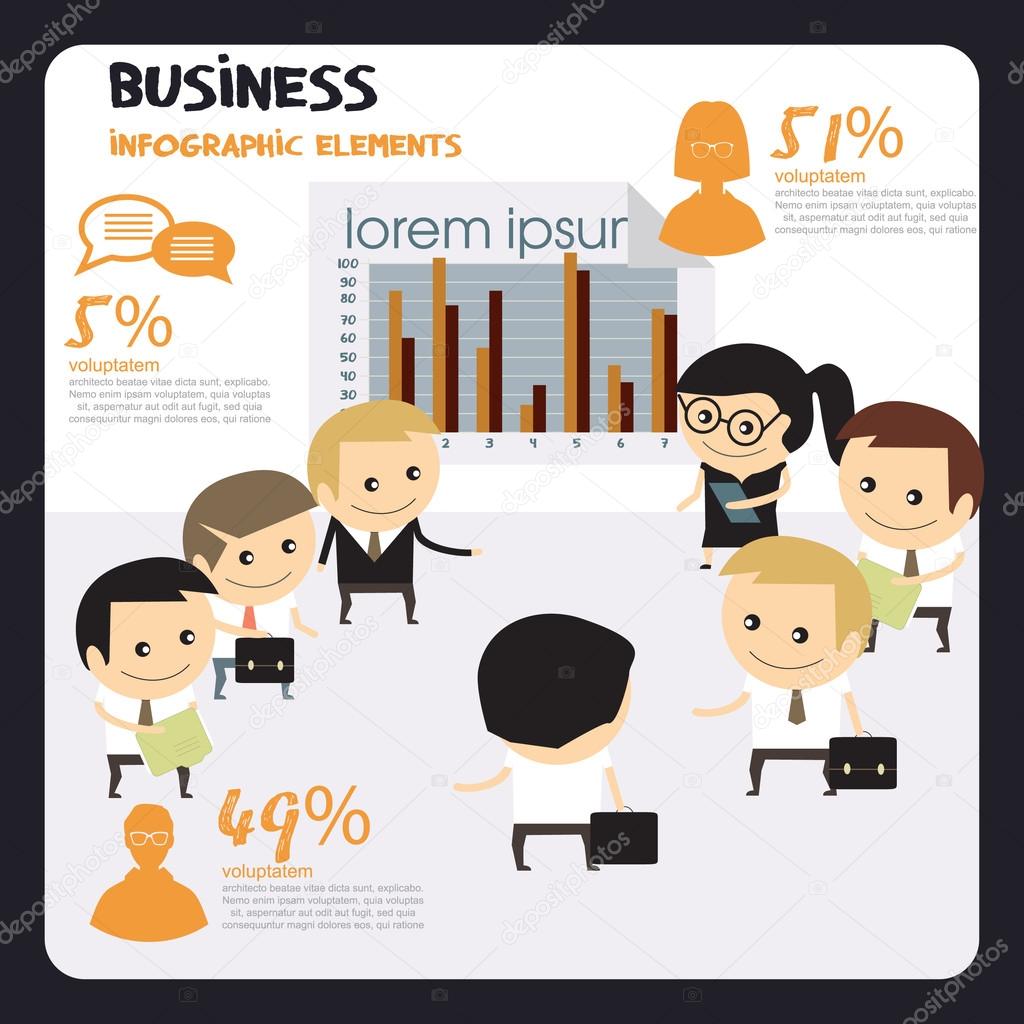 Business People infographics. Office work — Stock Vector © tkachenko ...