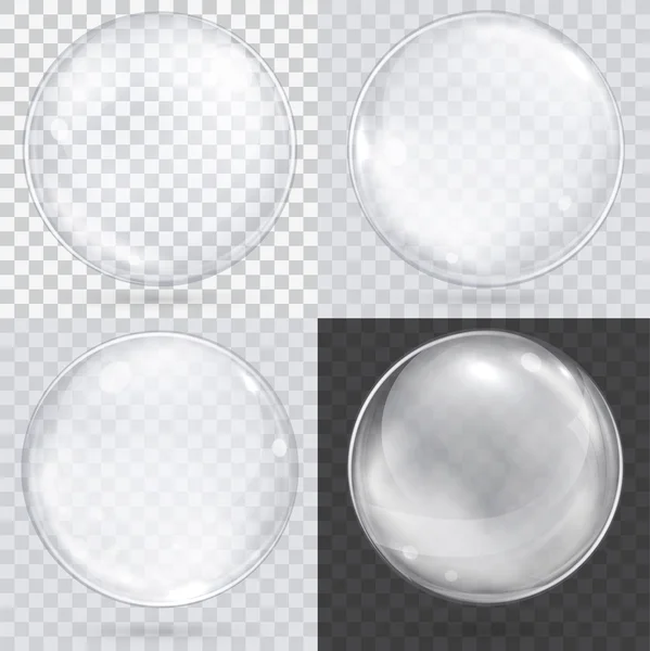 White transparent glass sphere with glares and highlights — Stock ...