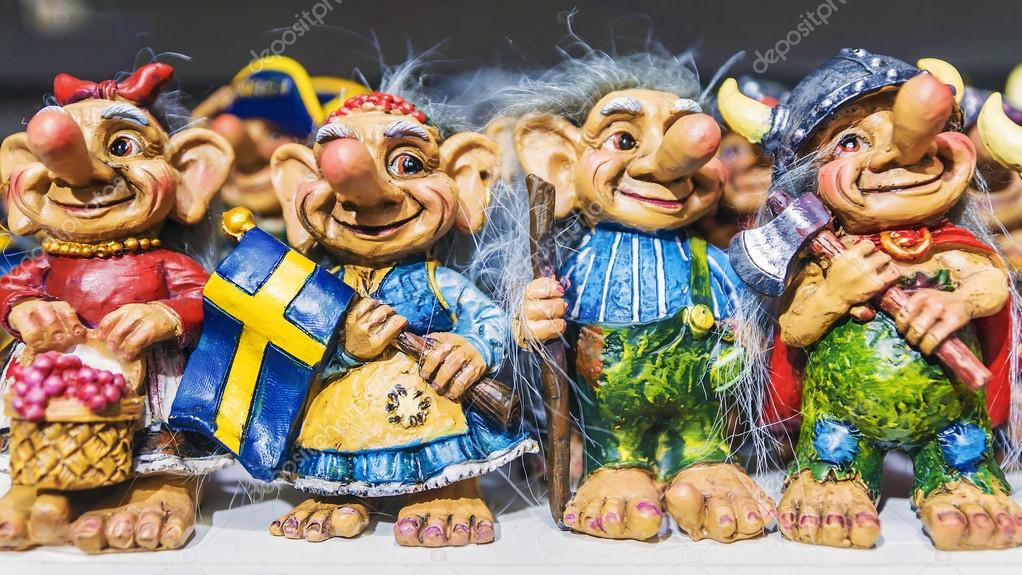 Scandinavian trolls. souvenir figurines from Sweden — Stock Photo © deb ...