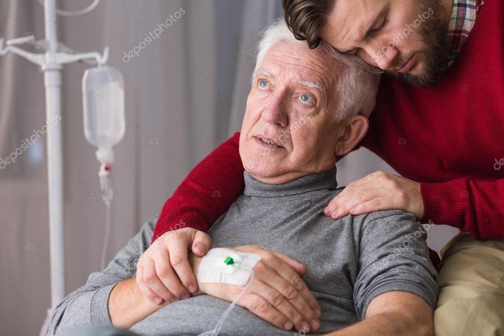 Última voluntad del hombre moribundo: fotografía de stock ...