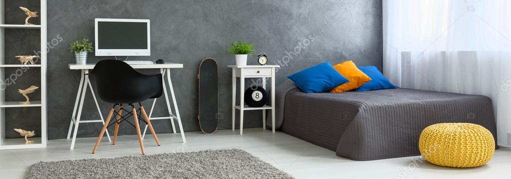 Modern interior where a teenager with multiple hobbies lives — Stock ...