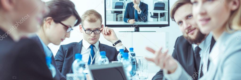 Video conference meeting Stock Photos, Royalty Free Video conference ...