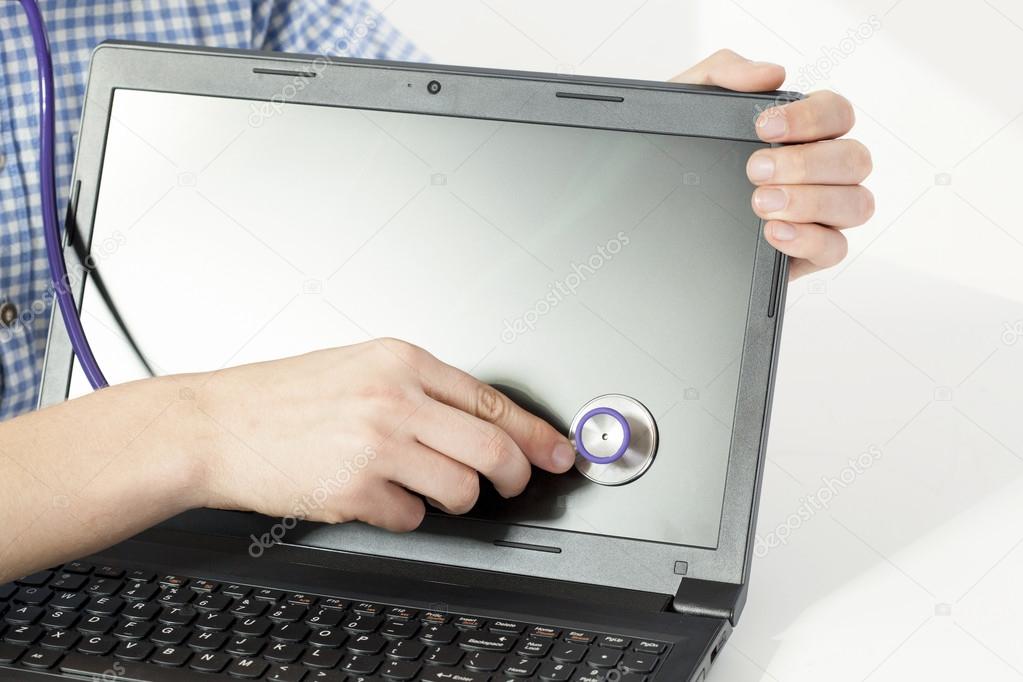 Medical stethoscope on the screen — Stock Photo © photographee.eu #56963907