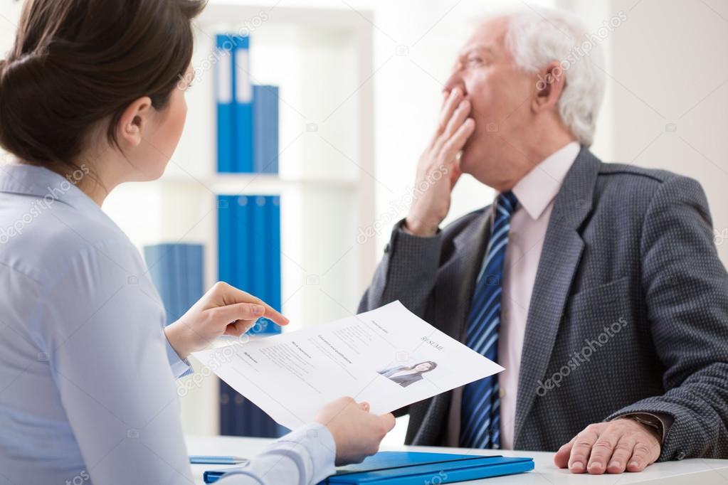 Bored boss during job interview — Stock Photo © photographee.eu #69328555 Bored boss during job interview — Stock Photo © photographee.eu #69328555