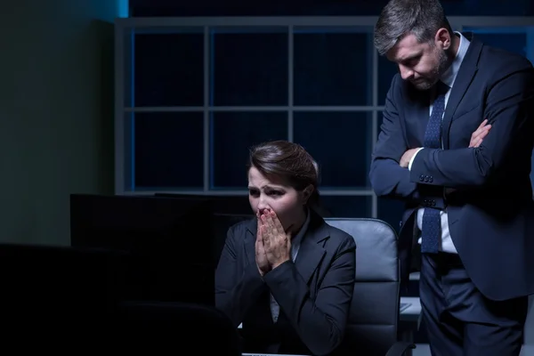 Scared woman and self-confident boss — Stock Photo © photographee.eu ...