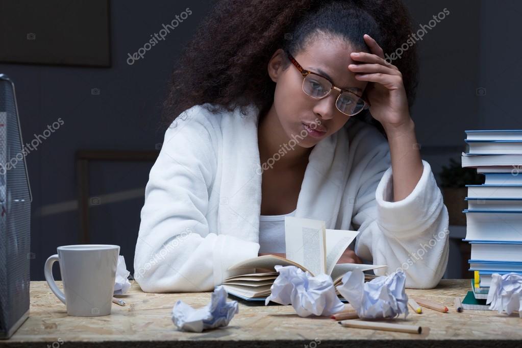 Frustrated student learning for test — Stock Photo © photographee.eu ...