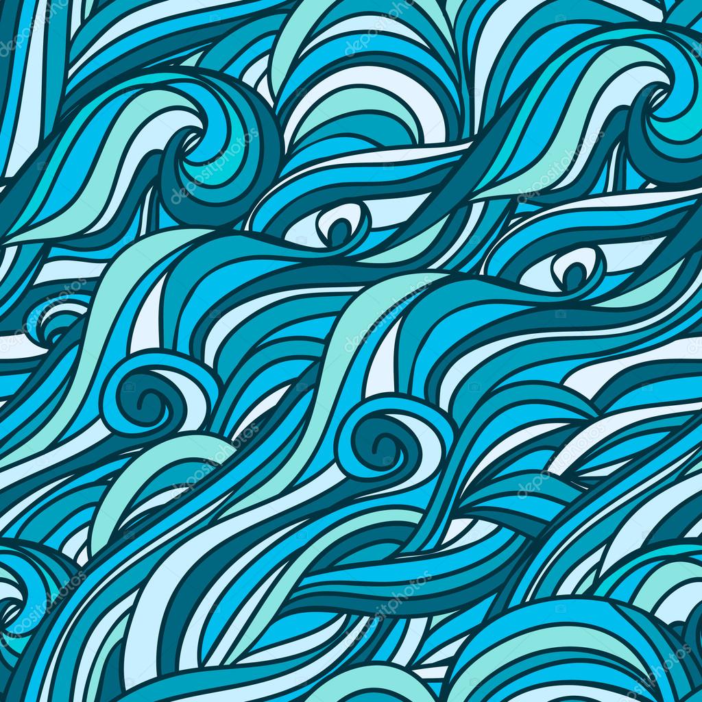 Seamless hand-drawn waves pattern. Stock Vector Image by ©Juristka ...