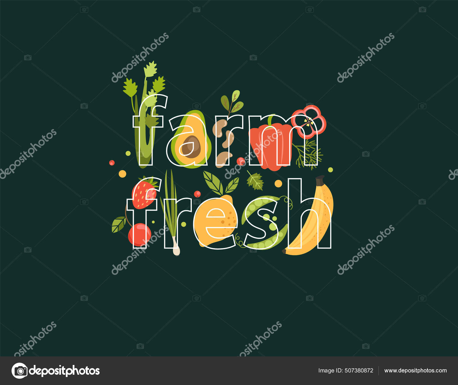 Word Farm Fresh Full Vegetables Berries Fruits Background Natural ...