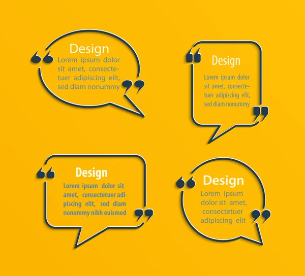Quote speech bubble vector design template. Circle business card ...