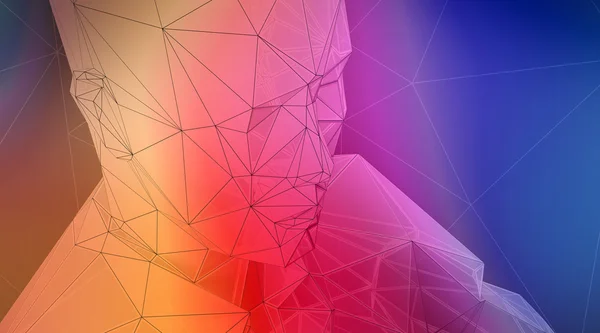 Highly detailed polygon human face. - Stock Image - Everypixel