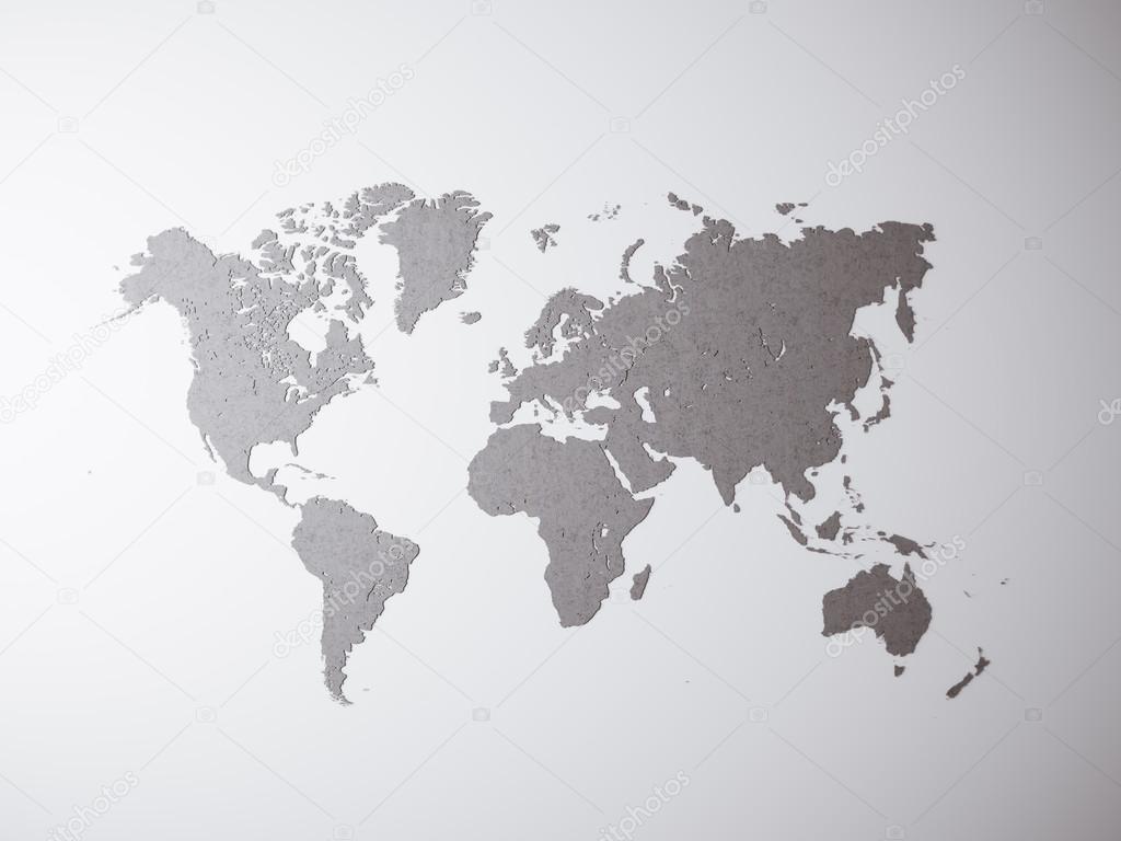 Blank Grey Concrete Texture Political World Map (en inglés ...