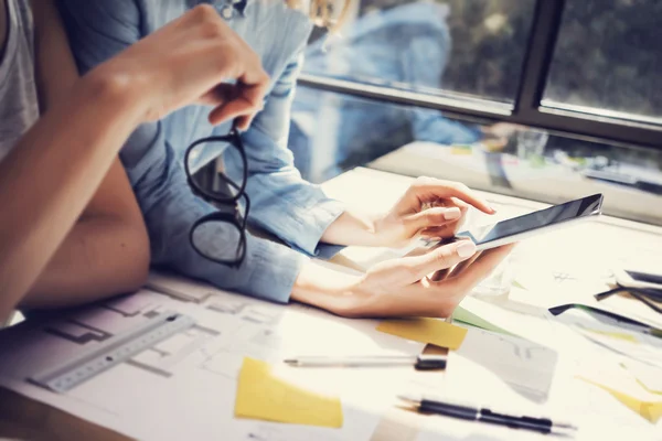 Successful Account Managers Team Analyze Business Reports Modern ...