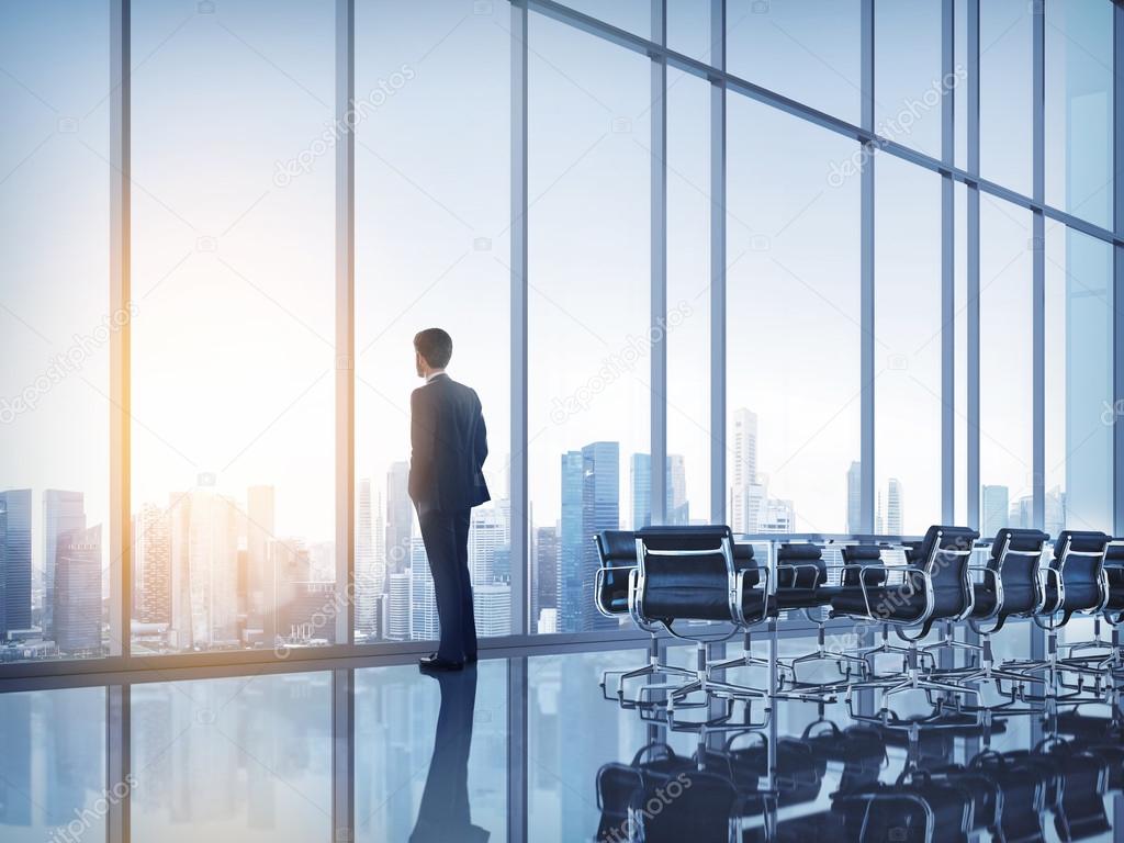 Businessman standing looking city — Stock Photo © kantver #52520509 Businessman standing looking city — Stock Photo © kantver #52520509