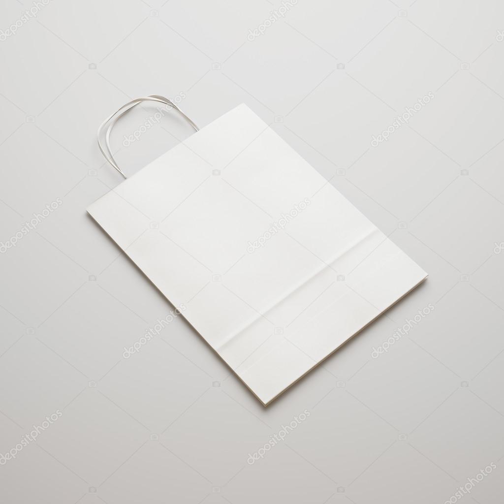 Folded White Paper Bag