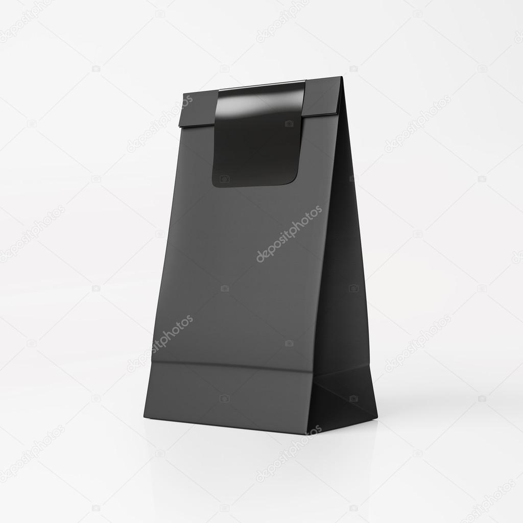 Paper bag with black sticker Stock Photo by ©kantver 57289849