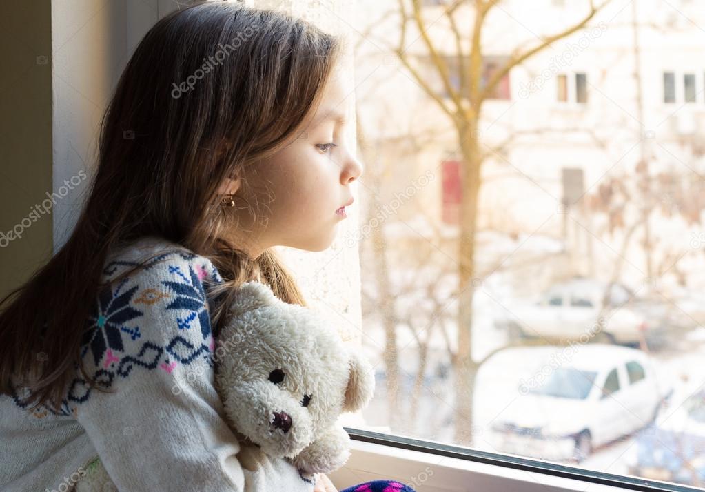 Lonely child at home ⬇ Stock Photo, Image by © Nadki #97792132