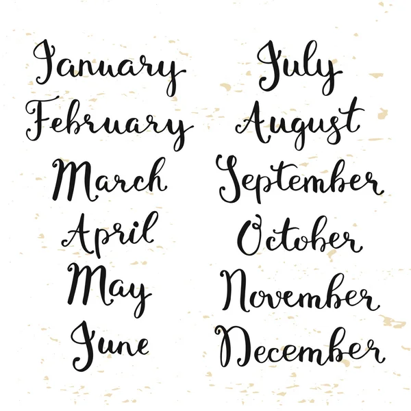 Months lettering imágenes de stock de arte vectorial | Depositphotos