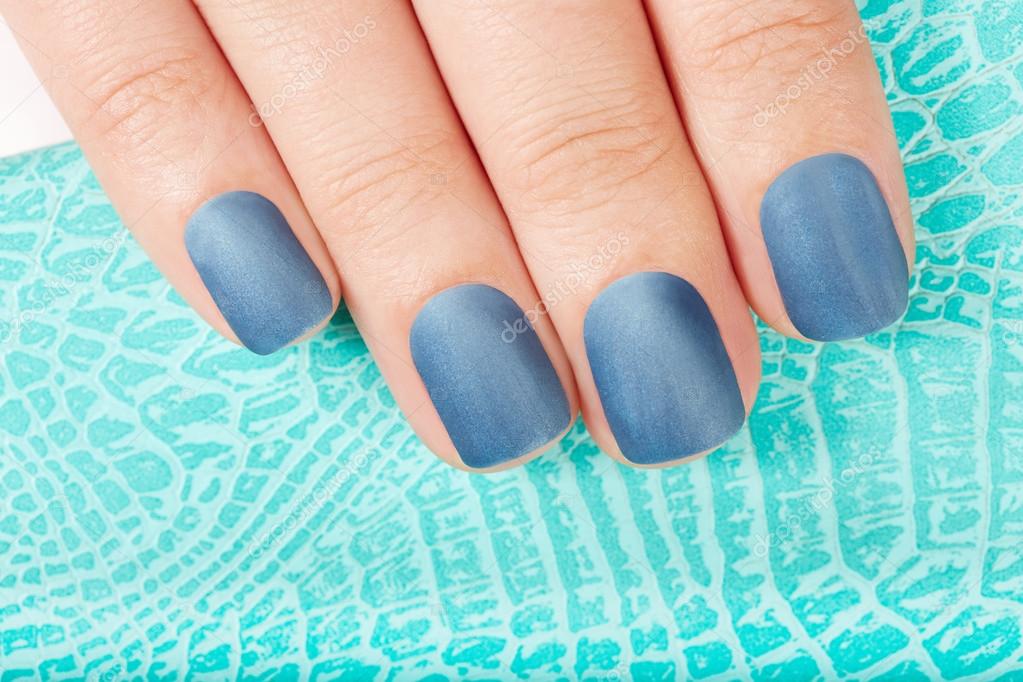 Light Blue Matte Nails