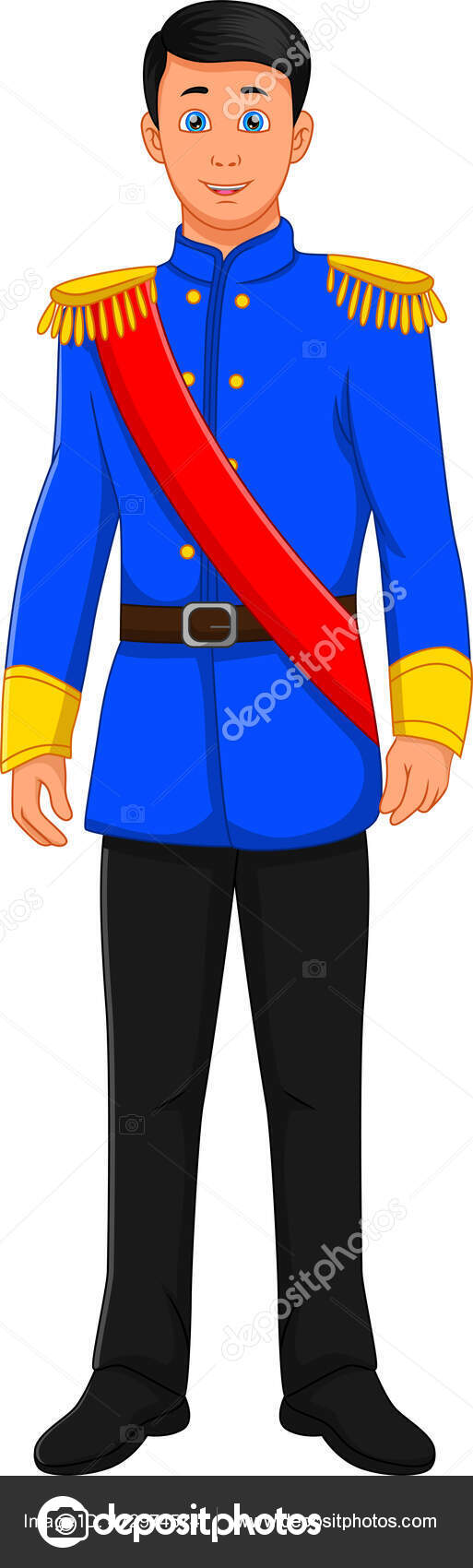 Dibujos Animados Chico Guapo Posando Sonriendo Vector de stock ...