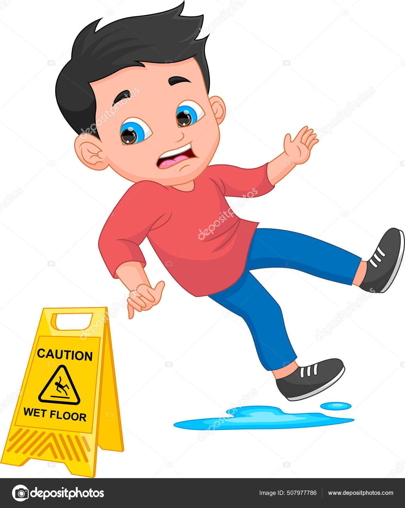 위에서 바닥에 미끄러지는 스톡 벡터 - ©lawangdesign 507977786