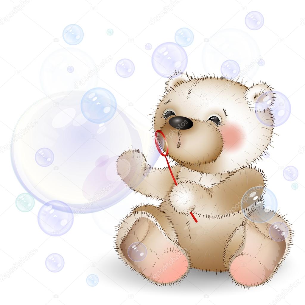 Bear blows bubbles Stock Vector Image by ©erom #66458405