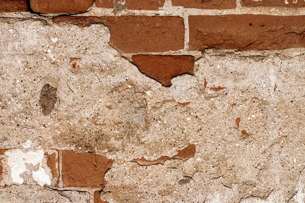 Old grunge brick wall texture with destroyed plaster. - Stock Image ...
