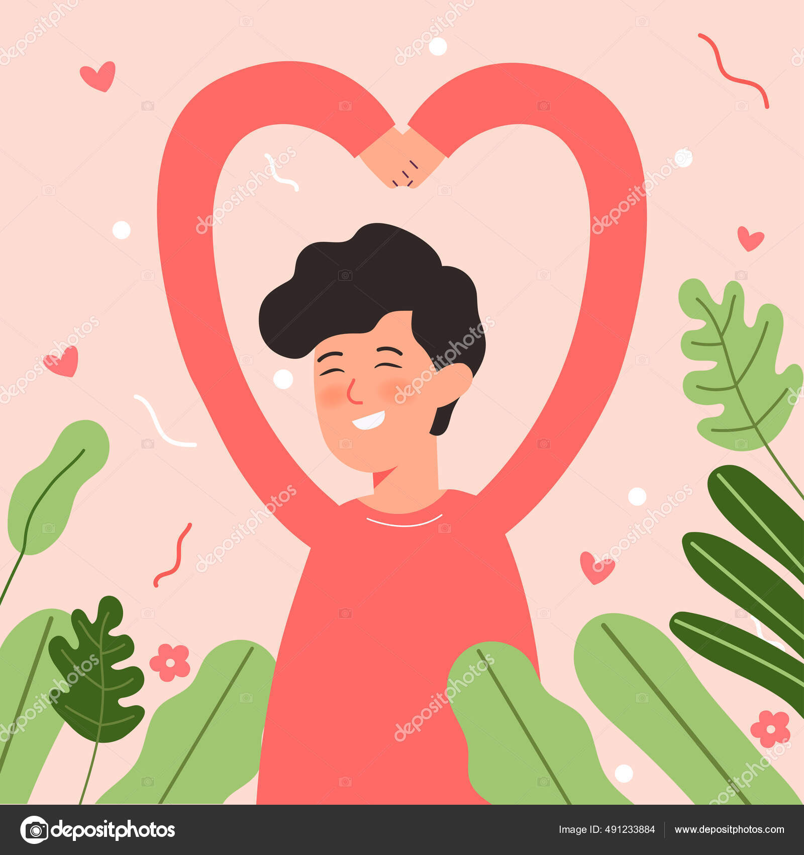 Big Isolated Cartoon Vector Young Girl Boy Love Couple Sharing Stock ...