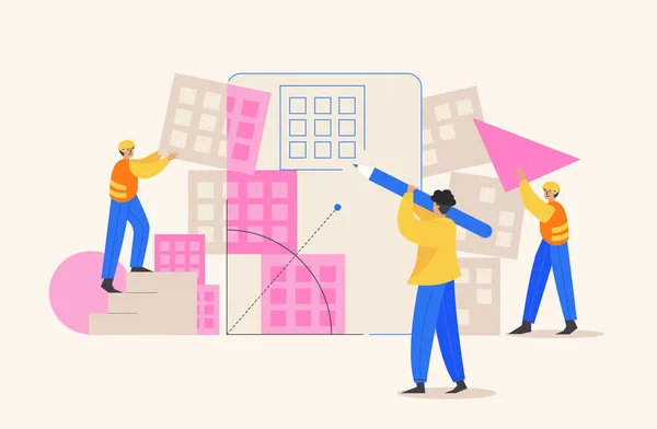 Girl Erasing Data Web Template Cartoon Style Screen Web Template Stock ...