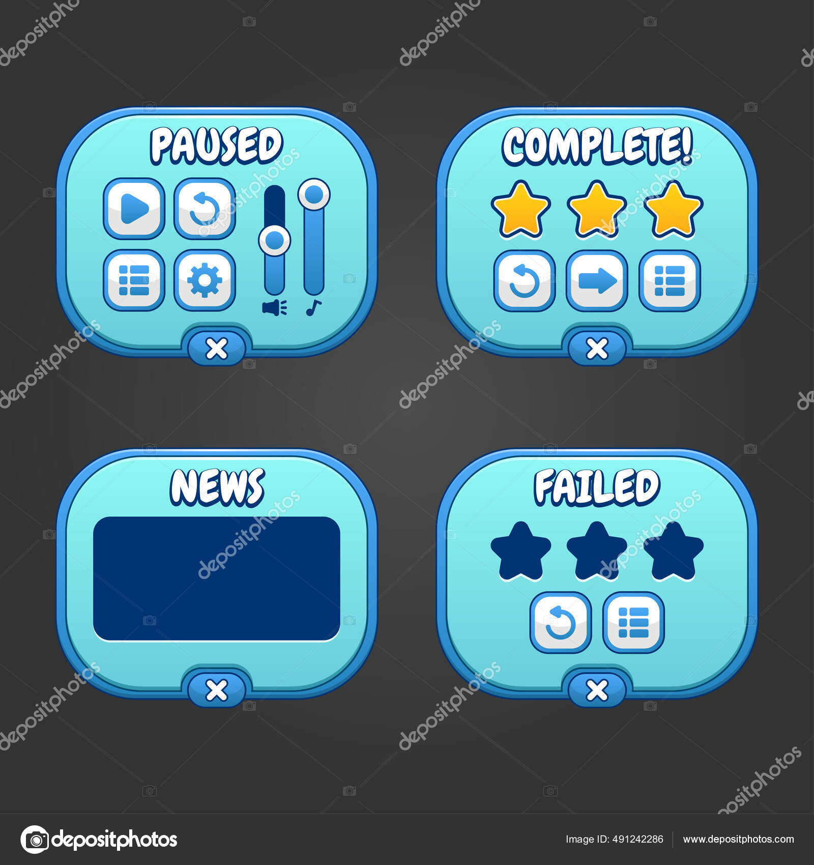 Complete Menu Graphical User Interface Gui Screens Resource Bars Icons ... Complete Menu Graphical User Interface Gui Screens Resource Bars Icons ...