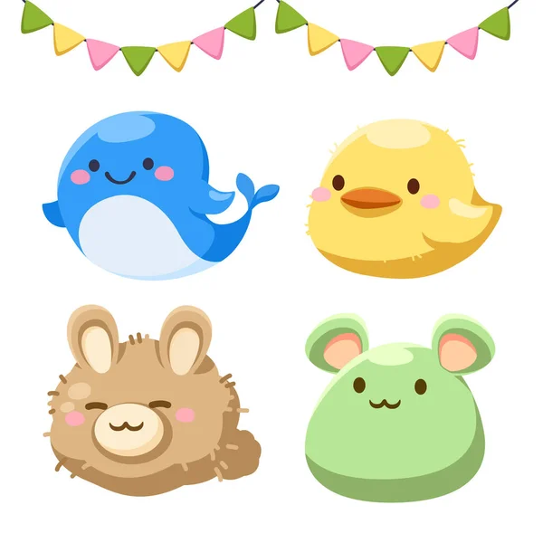Bundle Isolated Cute Animal Cartoon Characters Collection Isolated ...