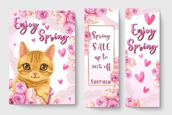 Cute Card Lovely Rabbit Floral Wreath Flowers Leafs Hello Spring Stock ...