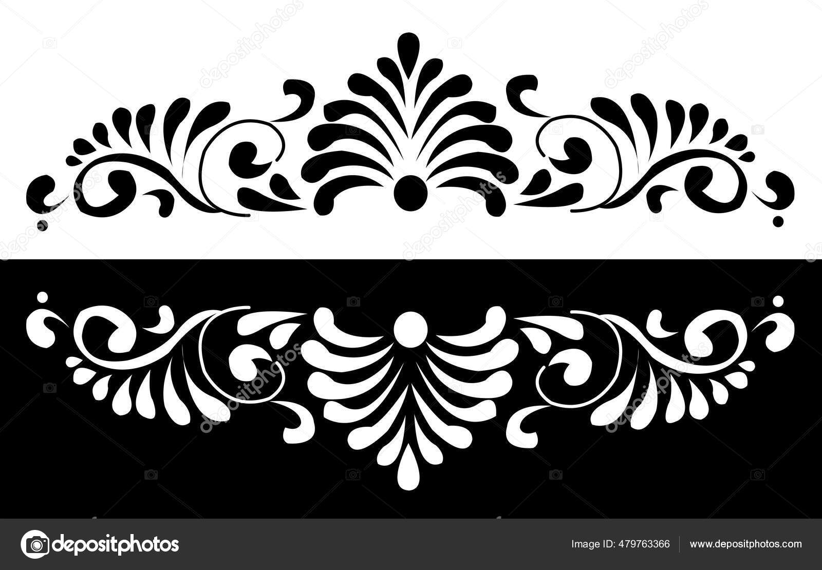 Border Design Concept Beautiful Alpona Design Isolated Black White ...