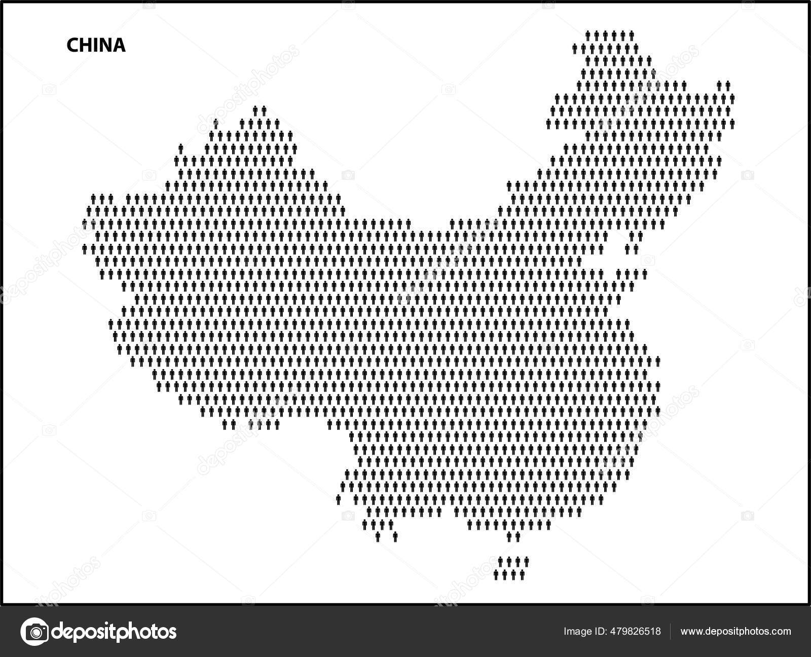China Country Map Population Designed People Icon Vector Illustration ...