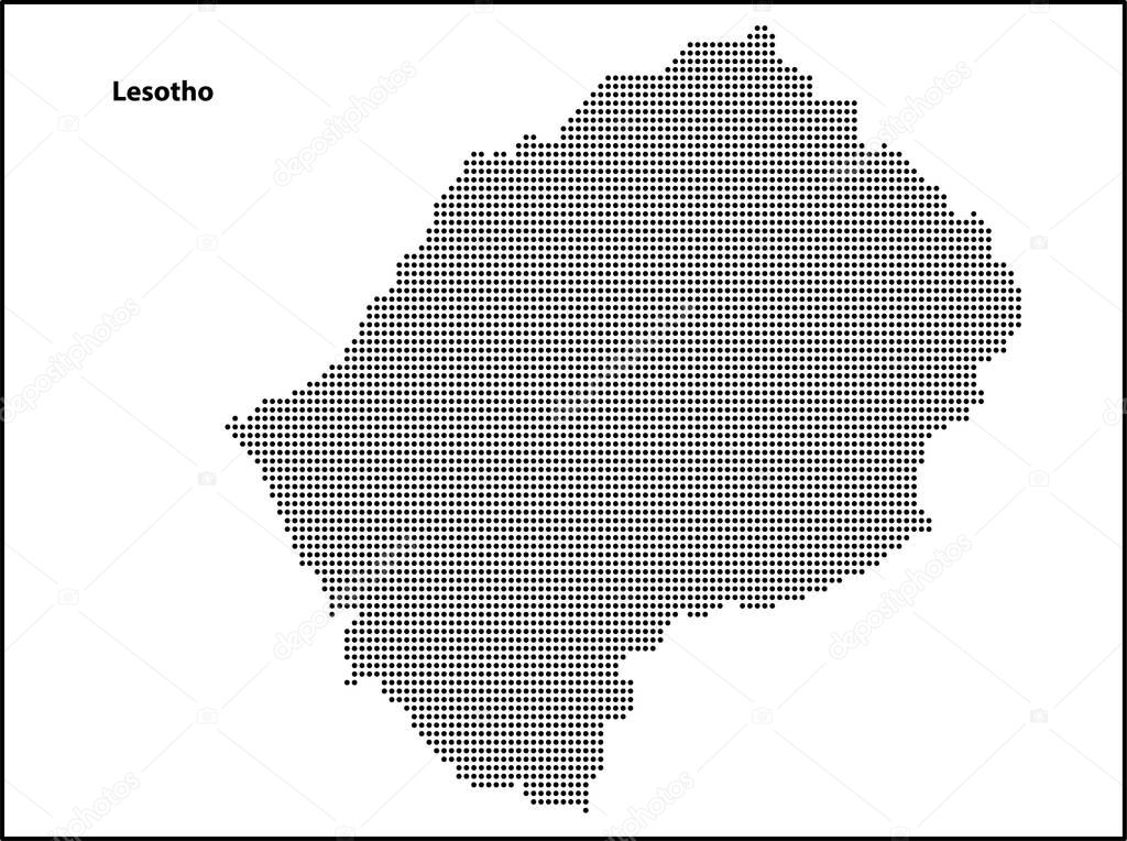 Vector medio tono Mapa punteado del país de Lesotho para su diseño ...