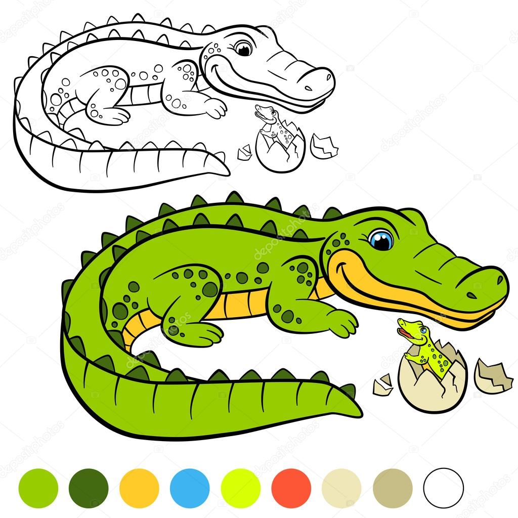 Dibujos Para Colorear De Caimanes Bebés