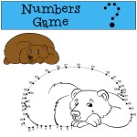 Educational games for kids: Numbers game. Cute bear looks at the Stock ...