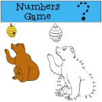 Educational games for kids: Numbers game. Cute bear looks at the Stock ...