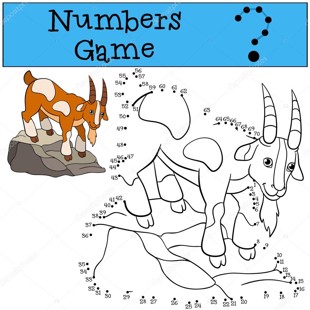 Educational games for kids: Numbers game. Goat. Stock Vector by ©ya ...