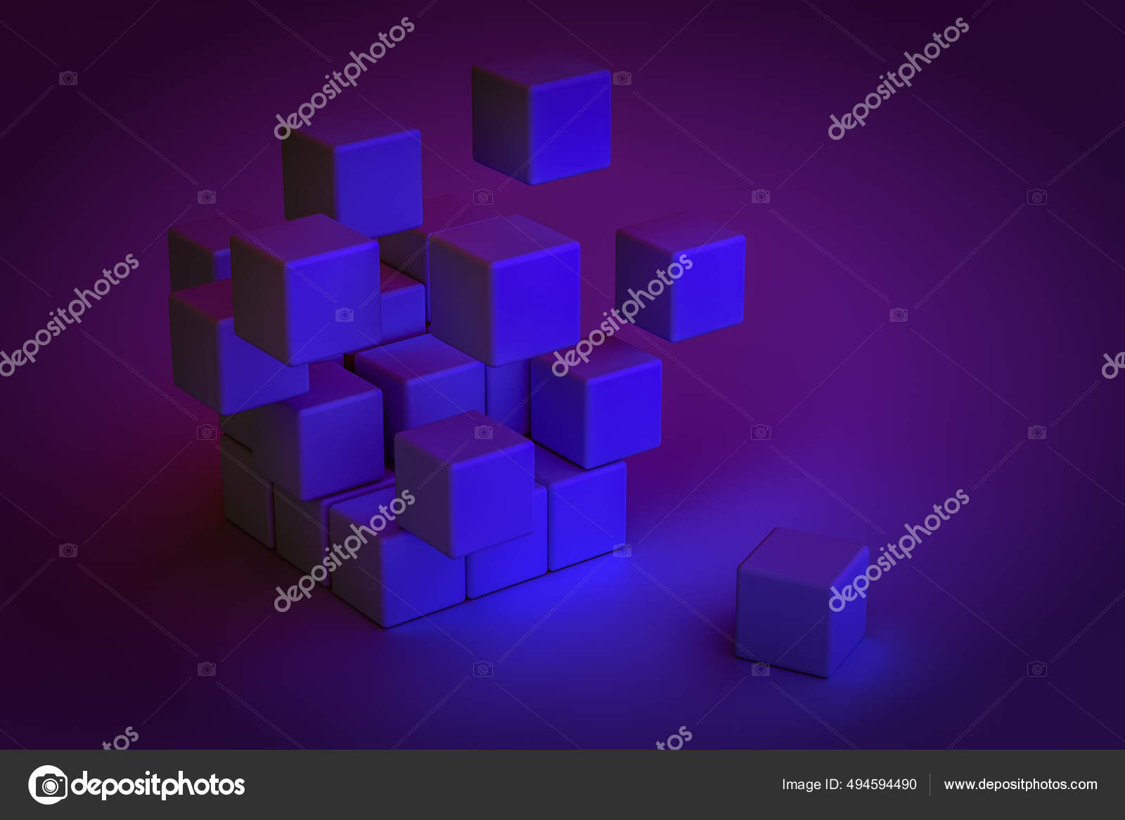 Rendering Geometric Abstraction Data Base Background Cubes — Stock ...