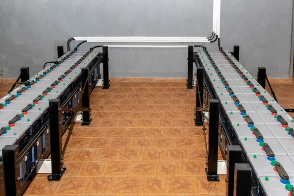 A rechargeable battery in a rechargeable battery at a power plant for ...