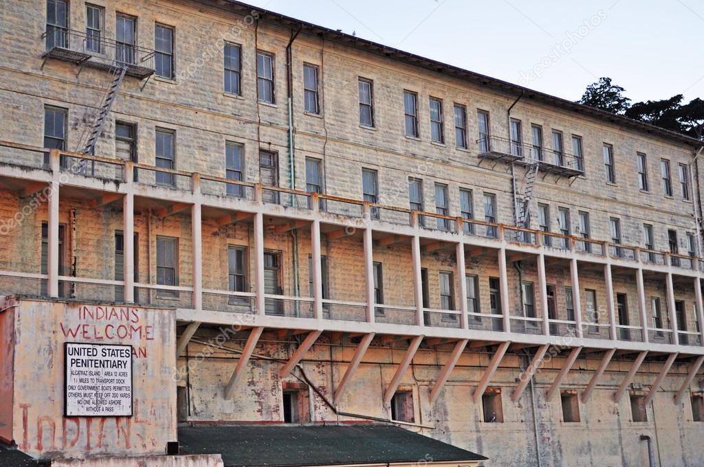 Alcatraz Island, San Francisco: view of the Building 64 Residential ...