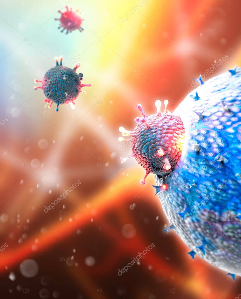 Vista microsc pica del Coronavirus, un pat geno que ataca el tracto respiratorio. Covid-19. An ...