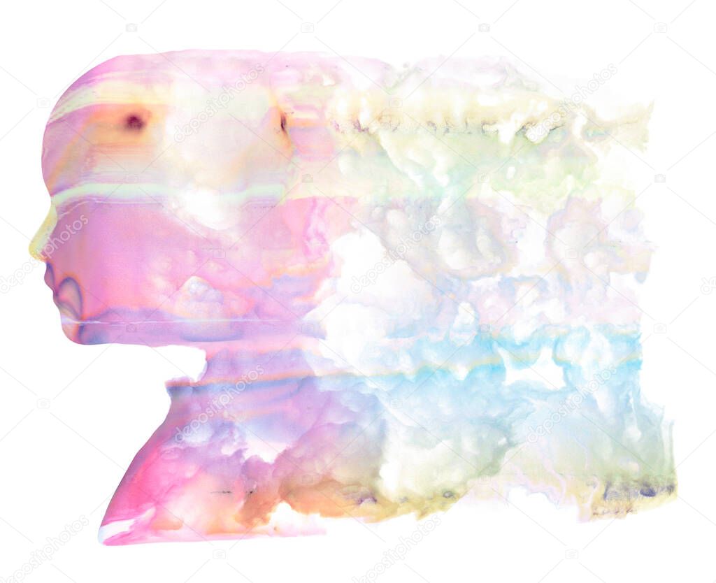 Cara vista desde el costado. Problemas cerebrales. Enfermedad ...