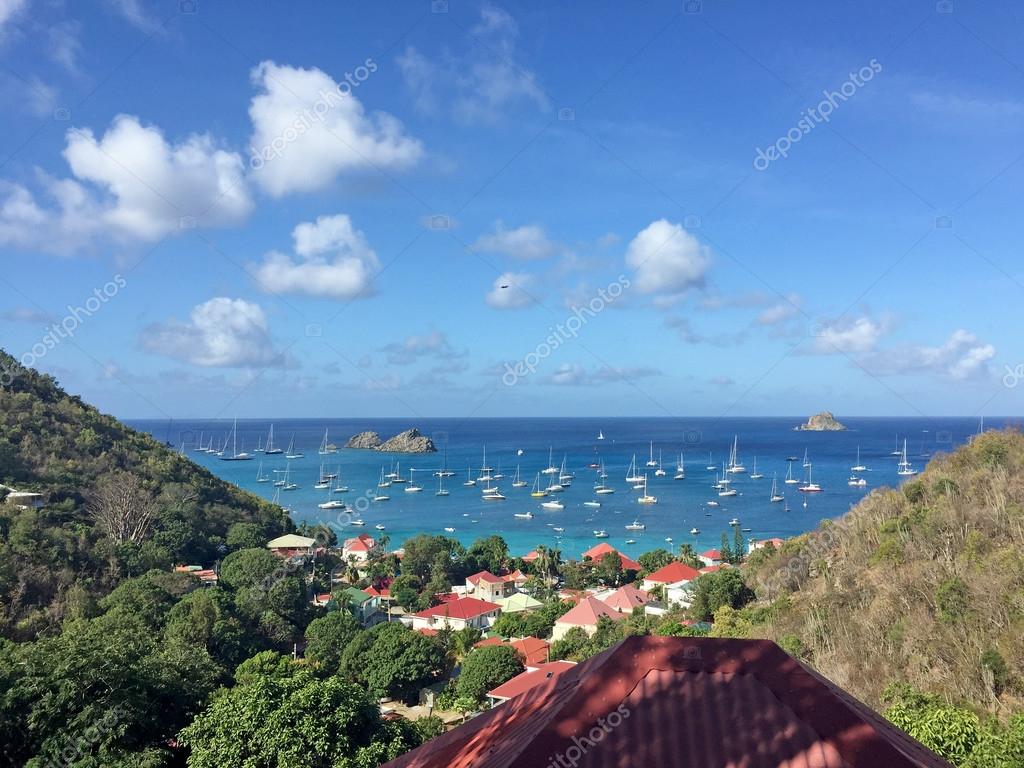 Saint Barthelemy (St Barth, St. Barths or St. Barts): aerial view of ...