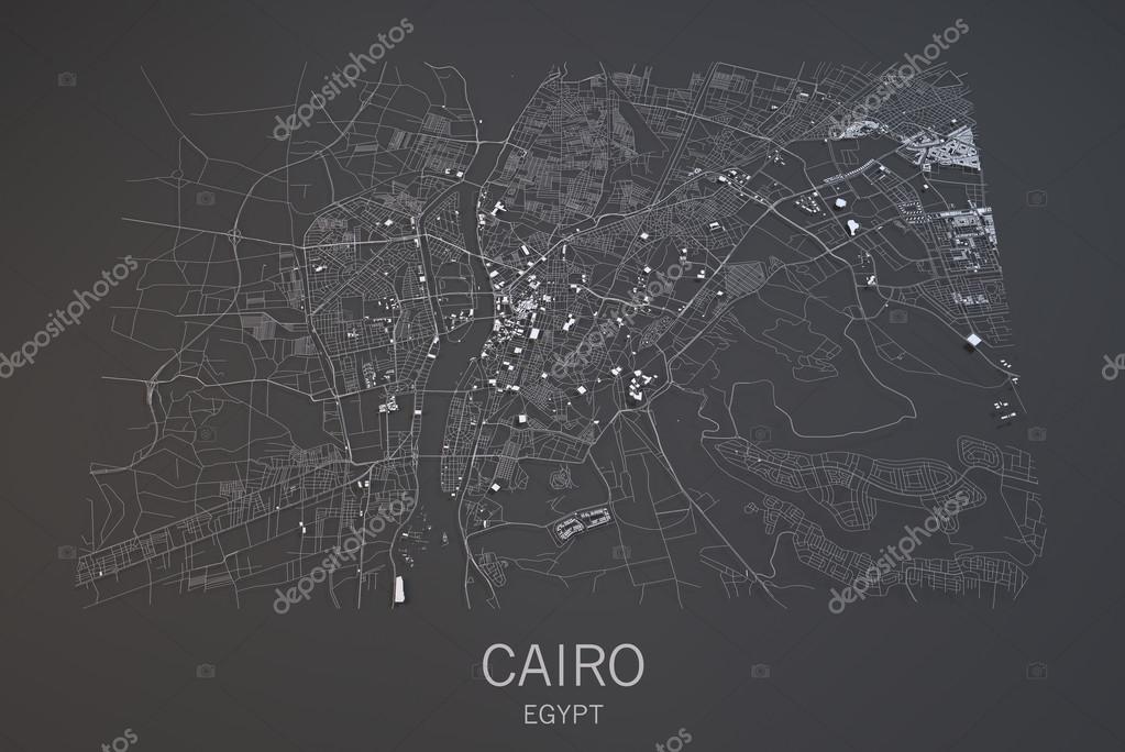 Satellite view of Cairo map Stock Photo by ©vampy1 79411194