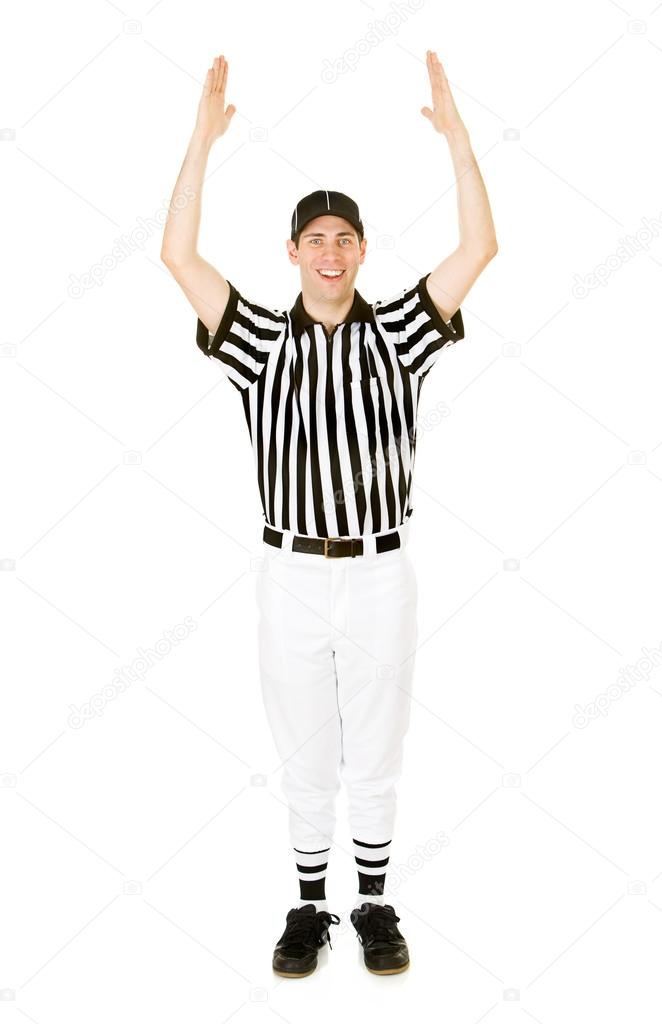 Football Referee Signals Touchdown