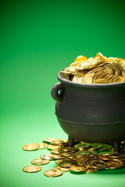 Pot of Gold: Full Pot of Coins On Green Stock Photo by ©sjlocke 40796583